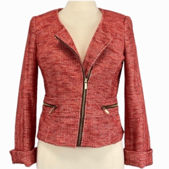 Etcetera | Jackets & Coats | Etcetera Tweed Asymmetric Zip Moto Jacket ...
